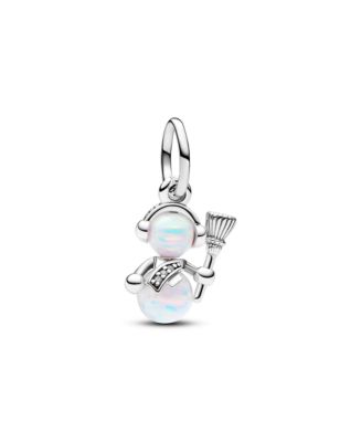 Pandora Cubic Zirconia Opalescent Snowman Dangle Charm - Macy's