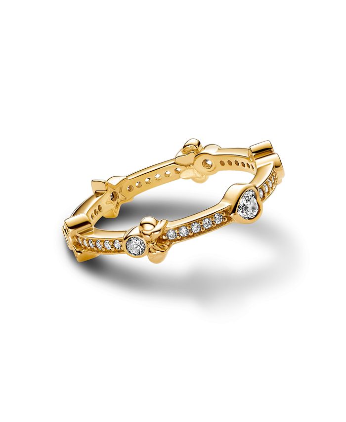 Pandora Disney Cubic Zirconia Mickey Mouse Minnie Mouse Ring - Macy's