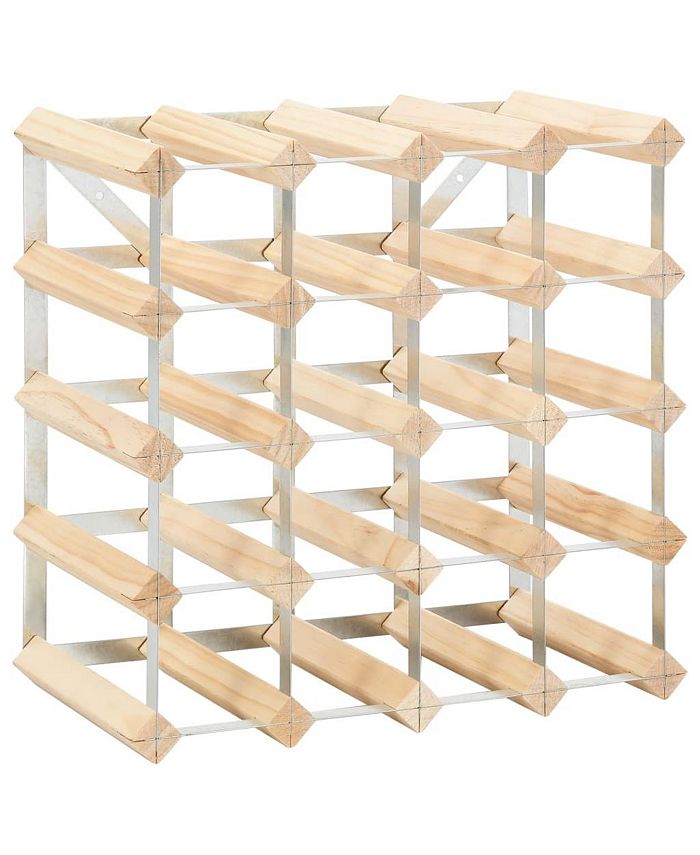vidaXL Wine Rack for 20 Bottles Solid Pinewood - Macy's