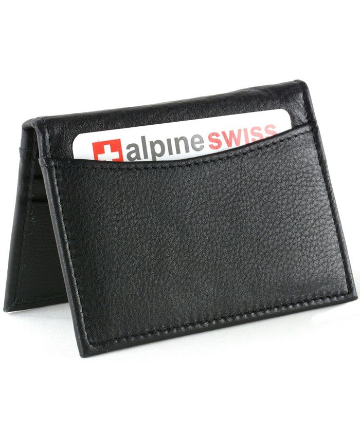 Alpine Swiss Thin Front Pocket Wallet Business Card Case 2 ID Window 6 ...