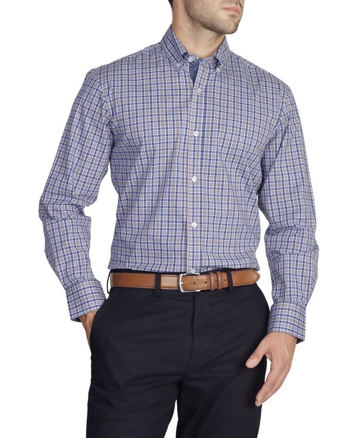 Tailorbyrd Mens Check Cotton Stretch Long Sleeve Shirt - Macy's