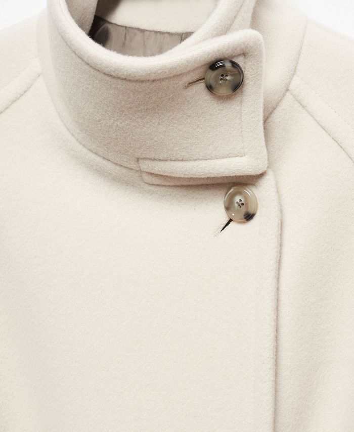 MANGO Women's High Collar Wool Coat - Macy's