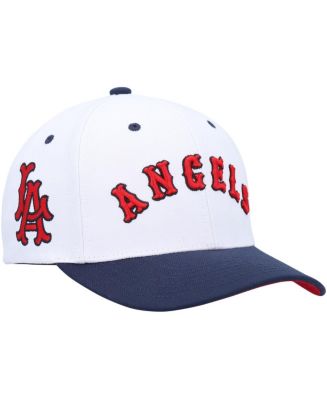 Men's Mitchell & Ness White Distressed Los Angeles Angels Cooperstown ...