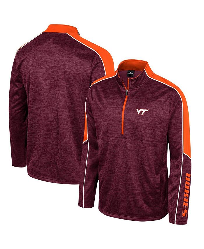 Colosseum Men's Maroon Virginia Tech Hokies Marled Half-Zip Jacket - Macy's