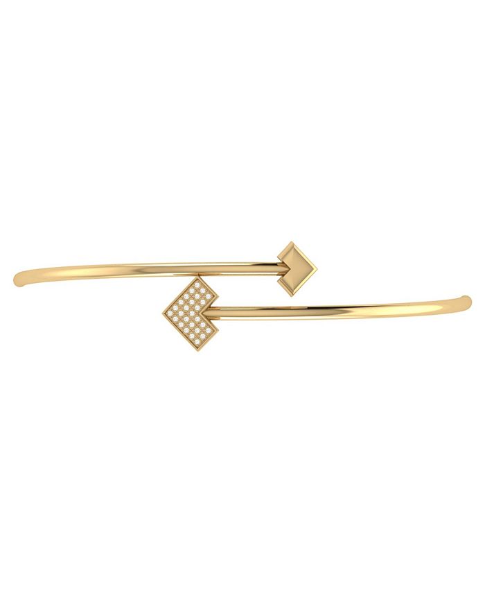 LuvMyJewelry One Way Arrow Design Sterling Silver Diamond Women Bangle ...
