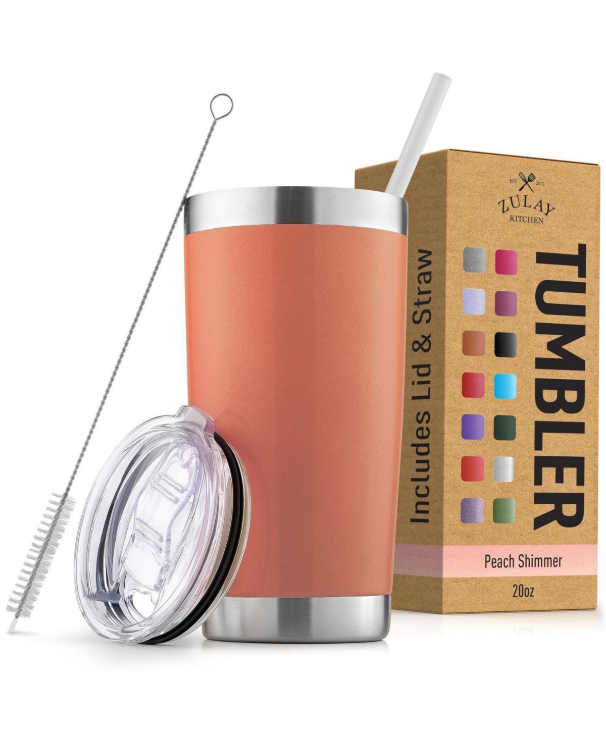 Click here for Zulay Kitchen 20oz Stainless Steel Tumbler With Li... prices