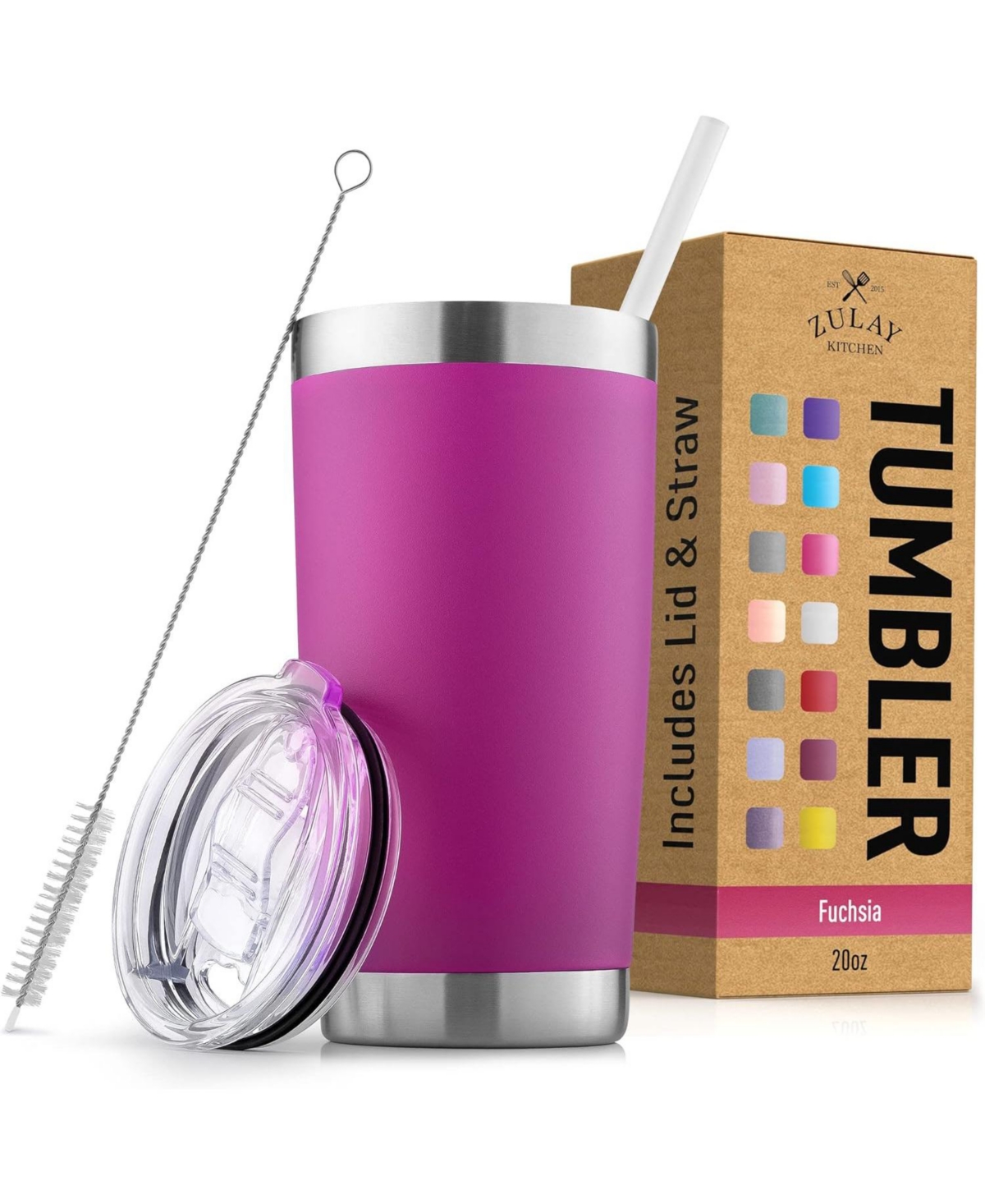 Click here for Zulay Kitchen 20oz Stainless Steel Tumbler With Li... prices