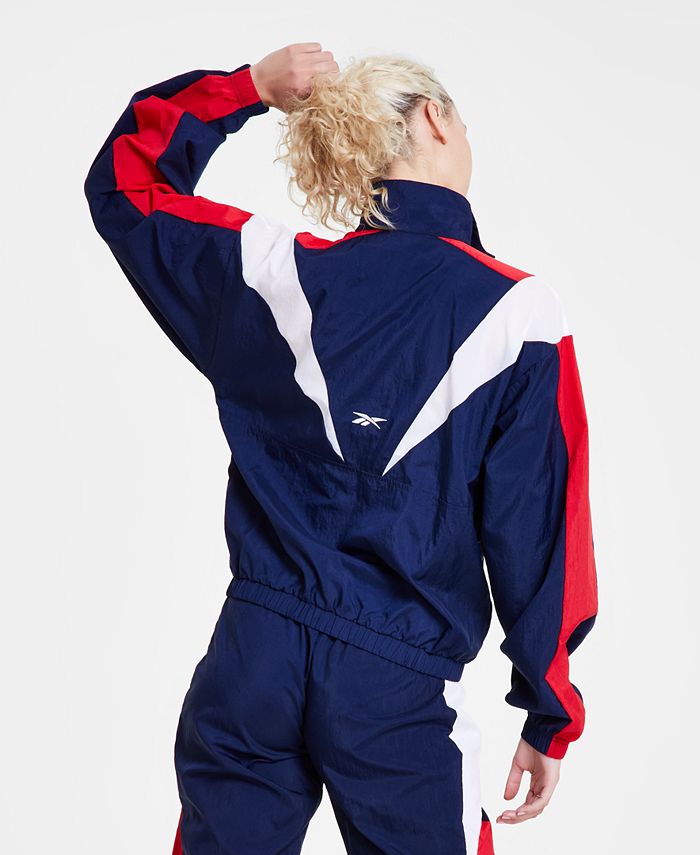 Reebok Women's Back Vector Colorblocked Track Jacket - Macy's