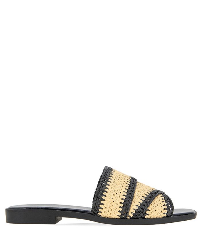 BCBGeneration Women's Lileen Slip-On Woven Raffia Flat Sandals - Macy's