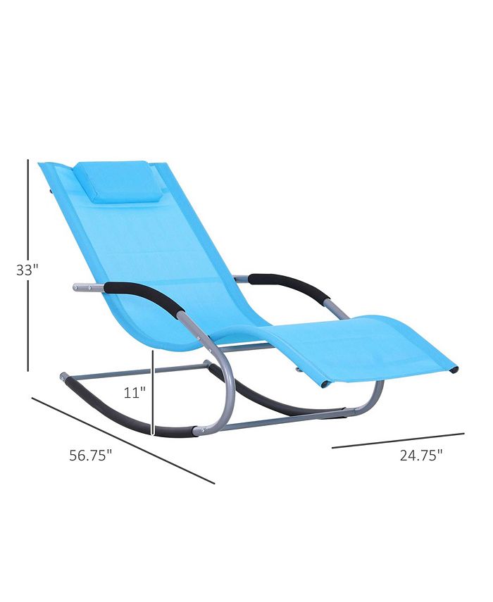 Outsunny Zero Gravity Rocking Chair Outdoor Chaise Lounge Chair ...