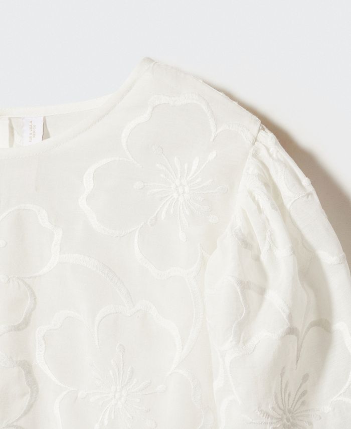 MANGO Women's Floral Embroidered Blouse - Macy's