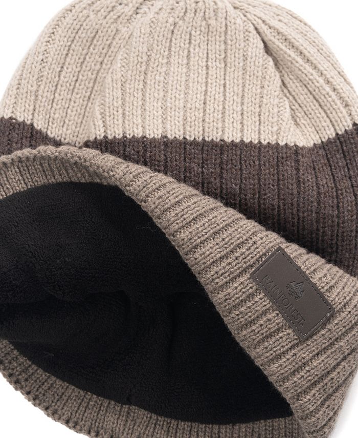 Rainforest Men's Wale Color Block Beanie Hat - Macy's