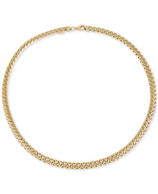 Italian Gold Polished Woven Link 17" Chain Necklace in 14k Gold - Macy's