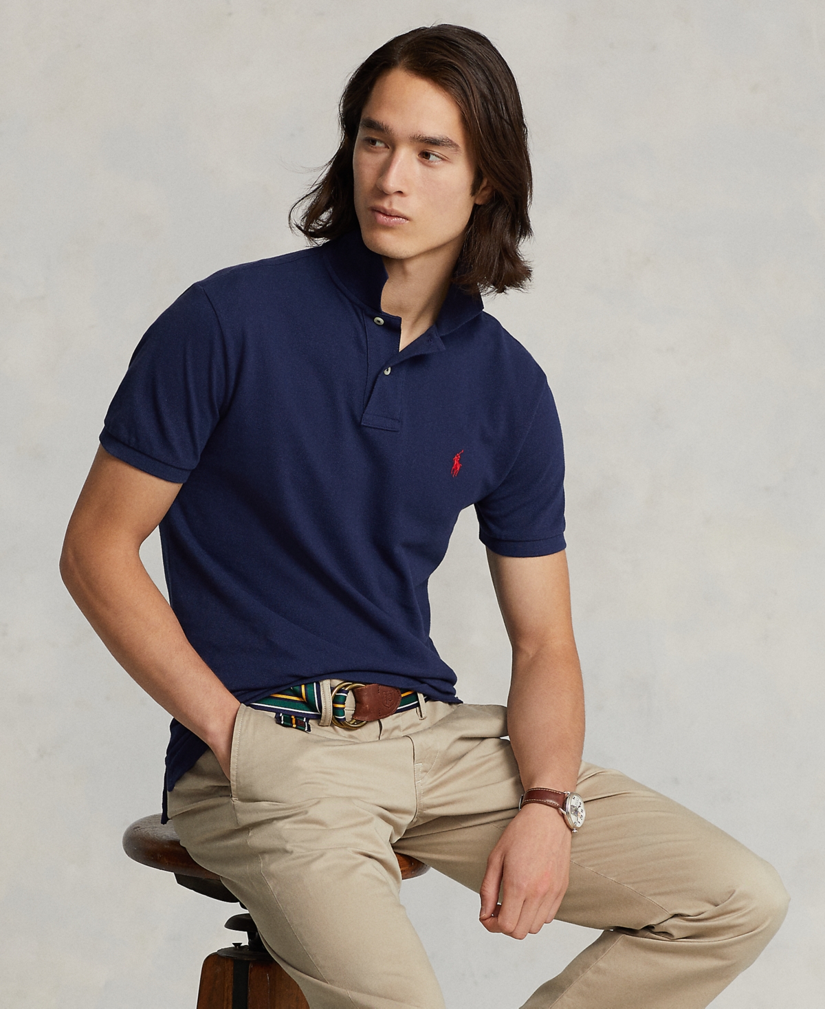 Click here for Polo Ralph Lauren Mens Custom Slim Fit Mesh Polo -... prices