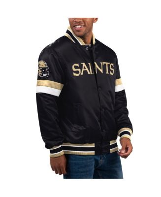 Men's Starter Black New Orleans Saints Home Game Satin Full-Snap ...