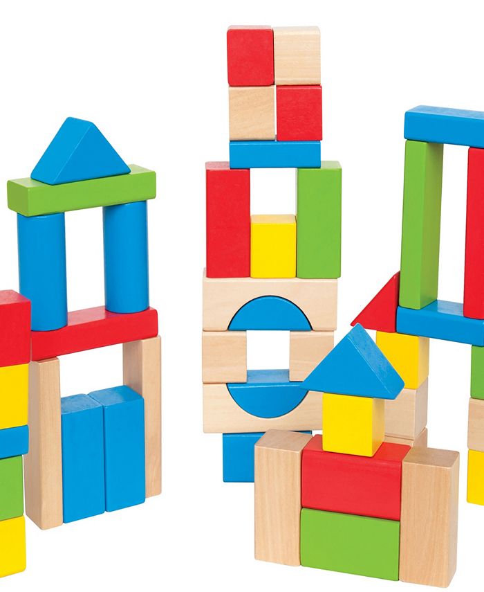 Hape Maple Wood Kids Building 50 Blocks - Macy's