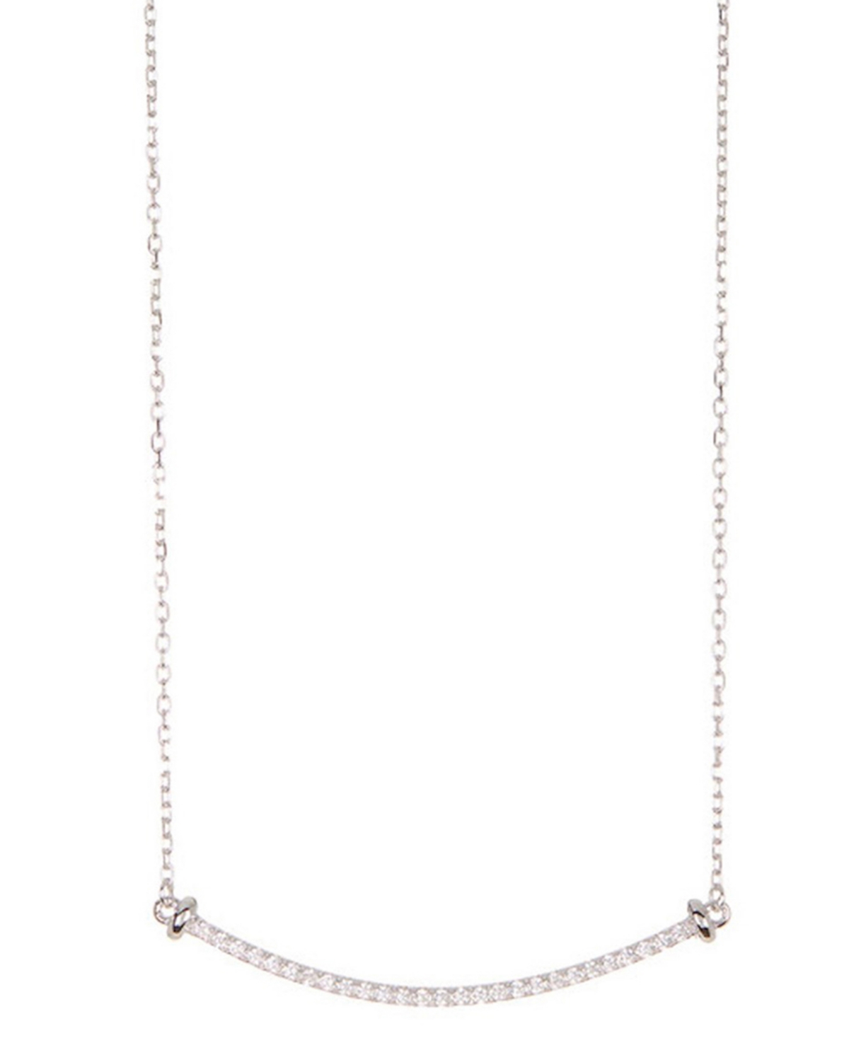 Click here for Adornia Silver-Tone Crystal Curved Bar Necklace  1... prices
