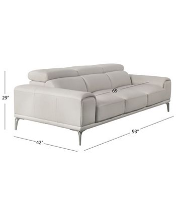 Abbyson Living Quinton 93" Leather Sofa - Macy's