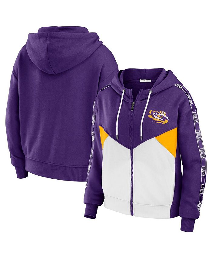 WEAR by Erin Andrews Women's Purple LSU Tigers Colorblock Full-Zip ...