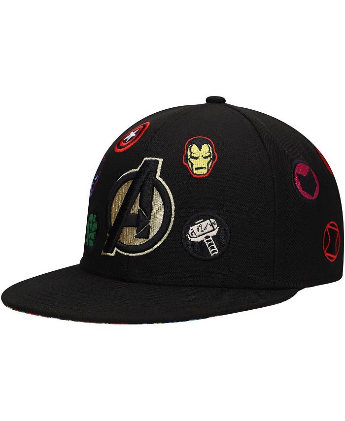Marvel Men's Black 60th Anniversary Allover Comic Undervisor Snapback ...
