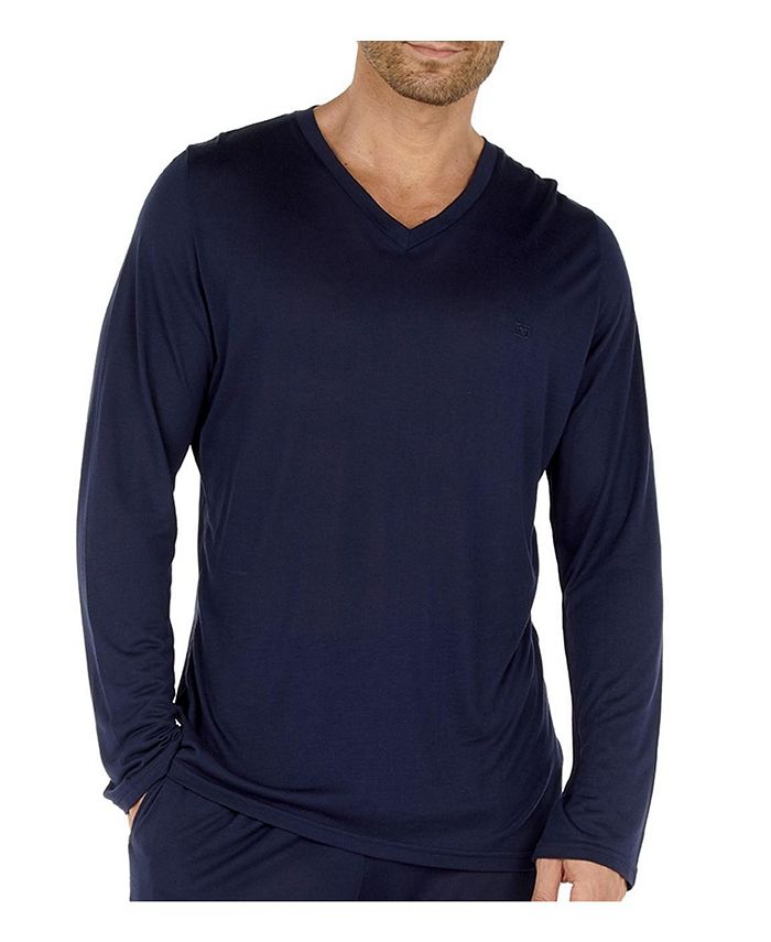 HOM USA Men's Cocooning Long Sleeve V-Neck T- Shirt - Macy's