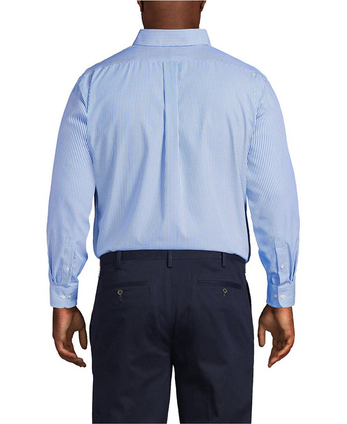 Lands' End Men's Traditional Fit Pattern No Iron Supima Pinpoint ...