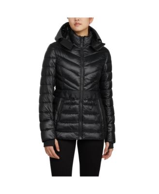 Pajar Women's Bailey Packable Light Weight Puffer With Detachable Hood - Macy's