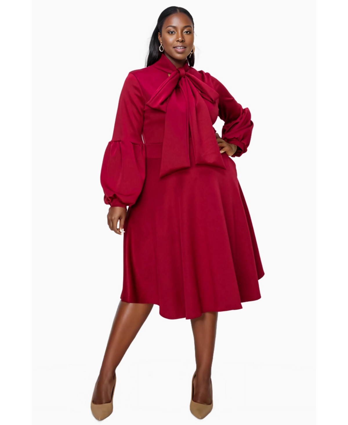 Click here for L I V D Womens Plus Size Bekah Flare Pocket Dress... prices