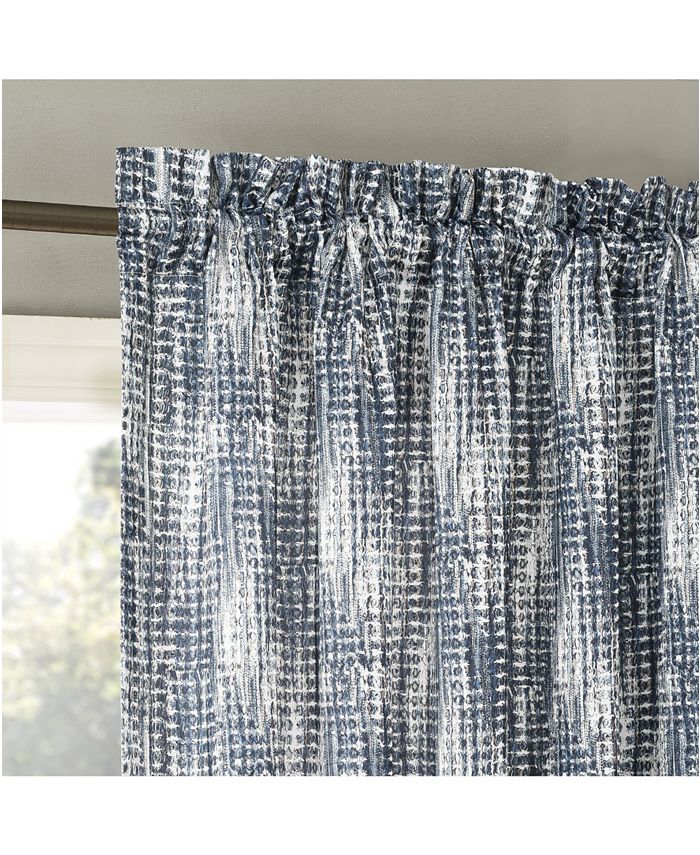 Lichtenberg Aran Crosshatch Print Semi-Sheer Rod Pocket Curtains - Macy's