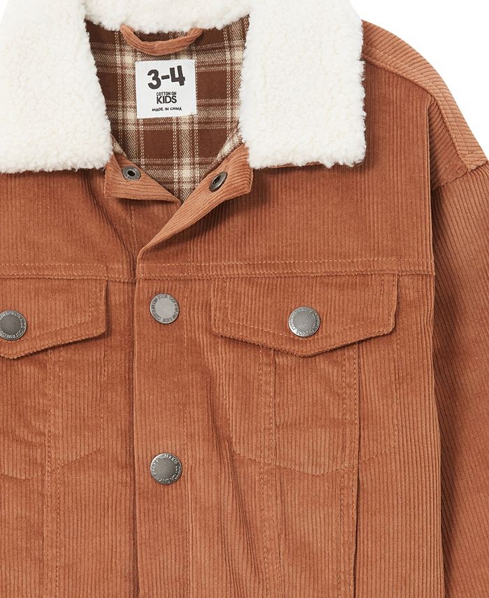 COTTON ON Toddler Boys Jamie Sherpa Collar Jacket - Macy's