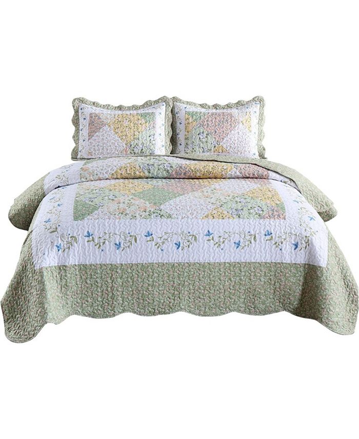 MarCielo 3 Piece Printed Quilt Set Bedspread Set B029 - King - Macy's
