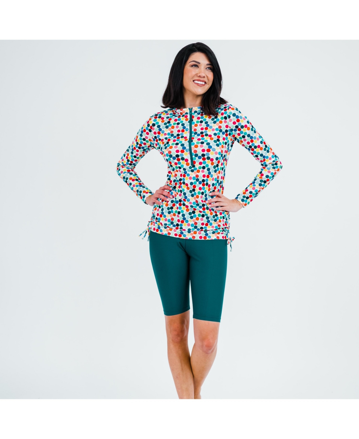 Click here for Calypsa Womens Half-Zip Nora Swim Top - Fizzy prices