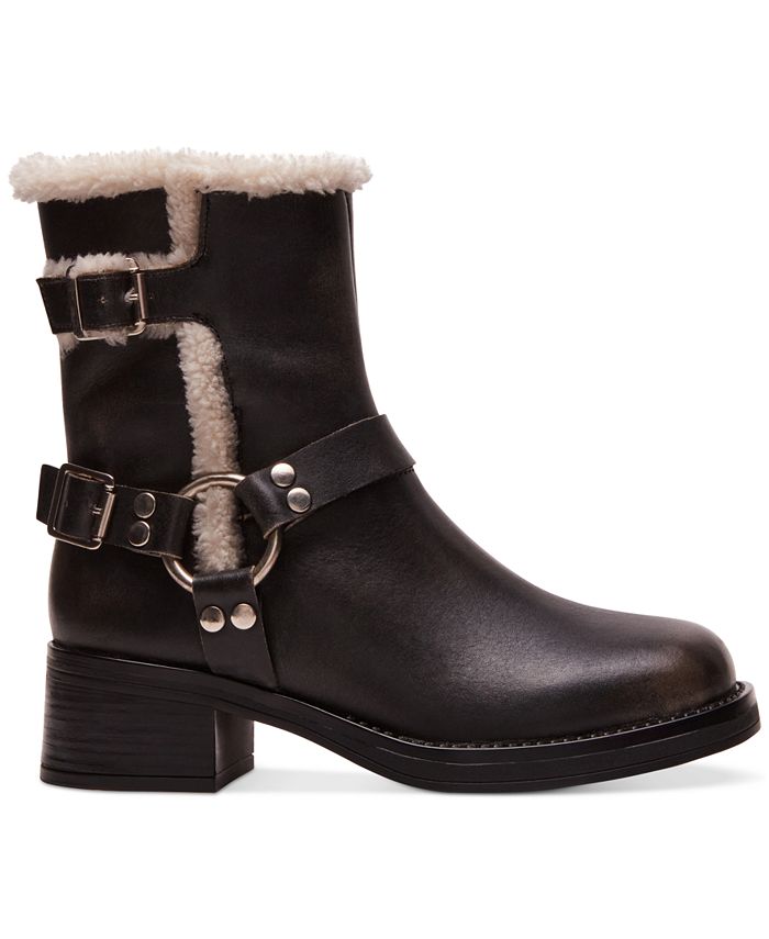 Steve Madden Women's Brixton Cozy Buckled Moto Booties - Macy's
