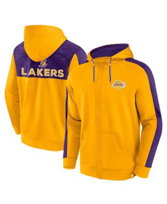 Fanatics Men's Gold Los Angeles Lakers Rainbow Shot Full-Zip Hoodie ...