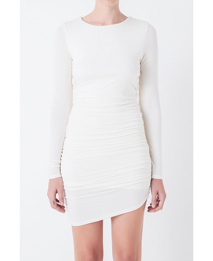 Grey Lab Women's Ruched Long Sleeve Mini Dress - Macy's