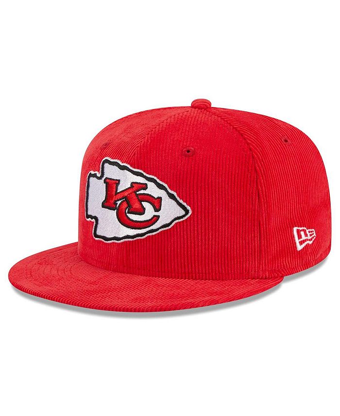 New Era Men's Red Kansas City Chiefs Throwback Cord 59FIFTY Fitted Hat ...