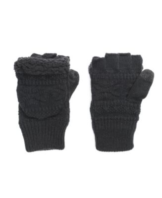 Muk Luks Men's Faux Fur Flip Mittens - Macy's