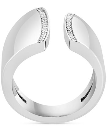 EFFY Collection EFFY® Diamond Wide Cuff Ring (1/10 ct. t.w.) in Sterling Silver - Macy's