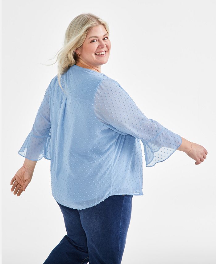 Style & Co Plus Size Pintuck Blouse, Created for Macy's - Macy's
