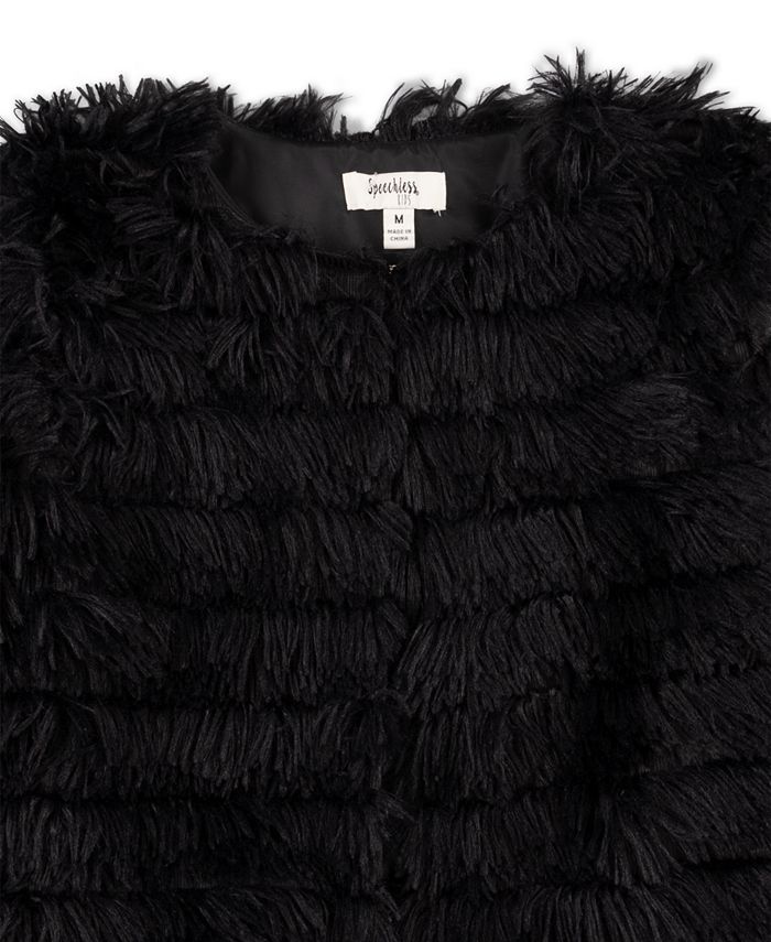 Speechless Big Girls Stripe Shag Jacket - Macy's