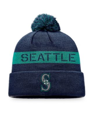 Men's Fanatics Navy, Aqua Seattle Mariners League Logo Cuffed Knit Hat ...