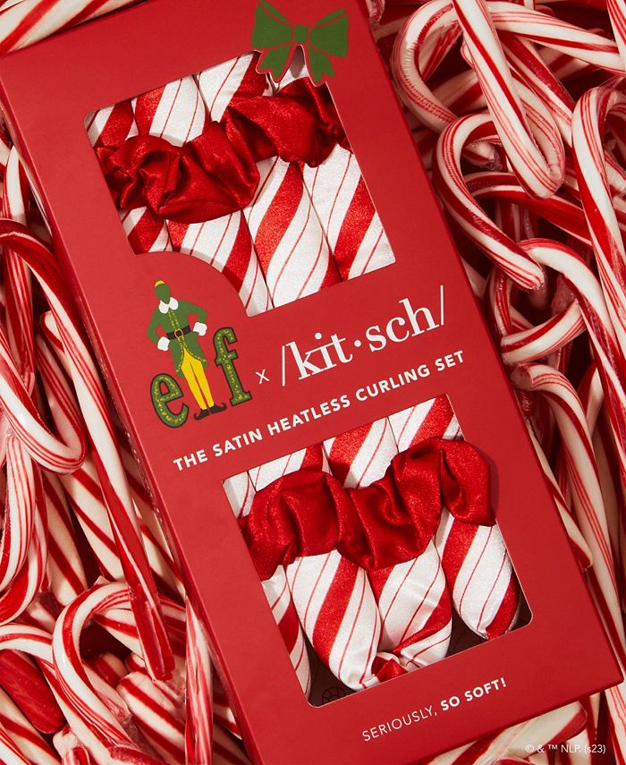 Kitsch x Elf Candy Cane Satin Heatless Set - Macy's