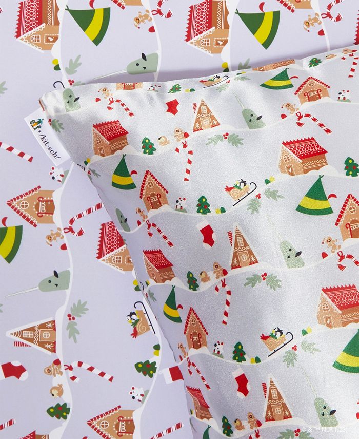 Kitsch x Elf Satin Periwinkle Christmas Pillowcase - Macy's
