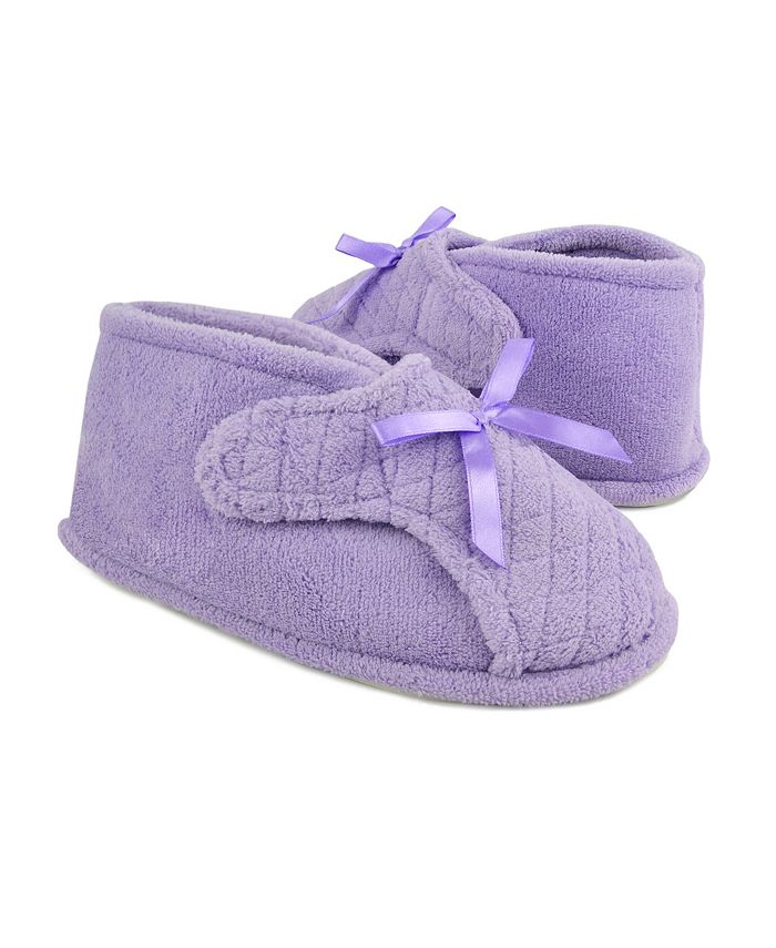 MUK LUKS Women's Micro Chenille Adjustable Bootie Slippers - Macy's