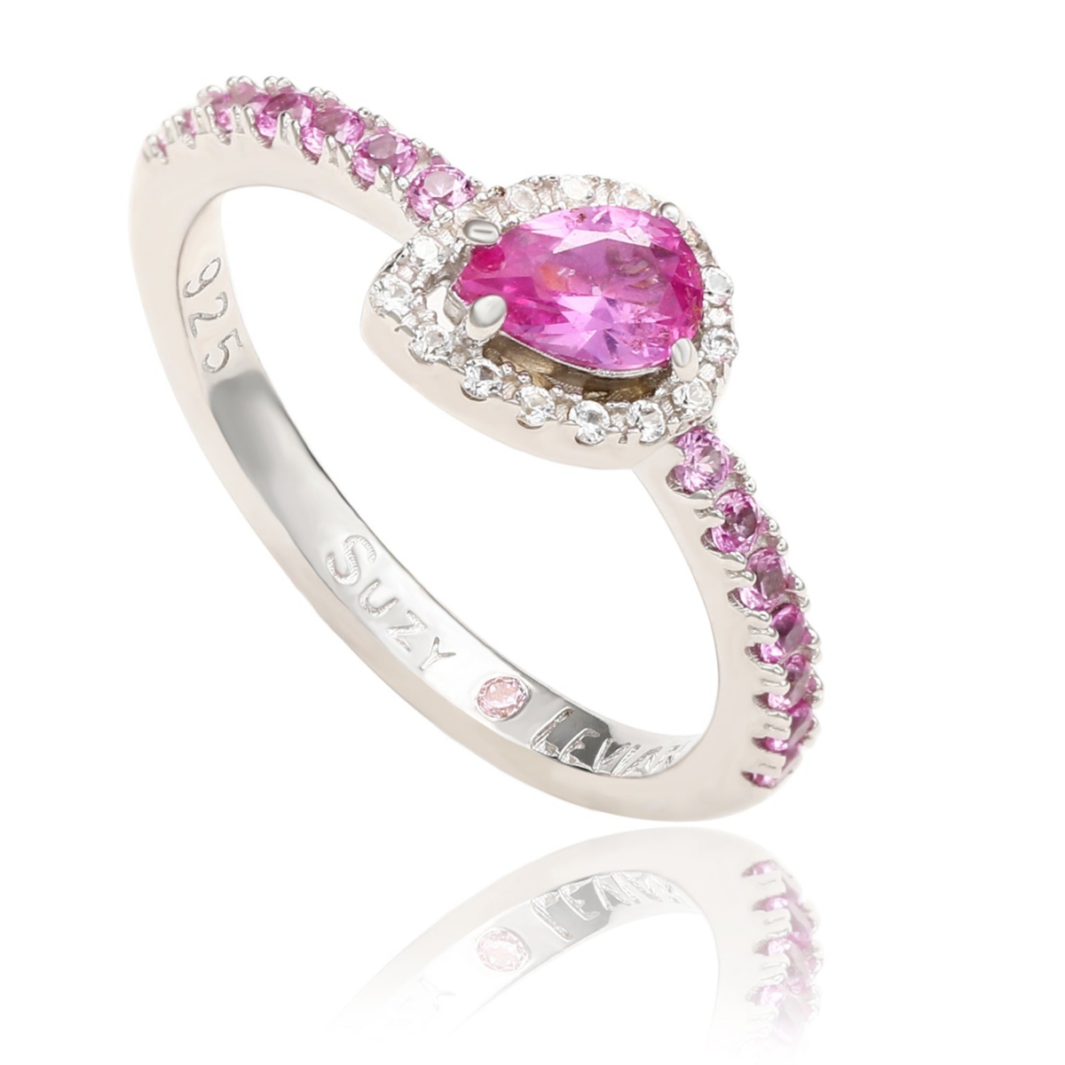Click here for Suzy Levian Sterling Silver Sapphire Pear Shape Pe... prices