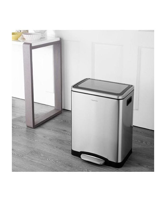 Happimess Elmo Rectangular Double Bucket Trash Can with Soft-Close Lid ...