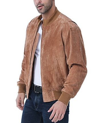 Landing Leathers Men WWII Suede Leather Tanker Jacket - Macy's