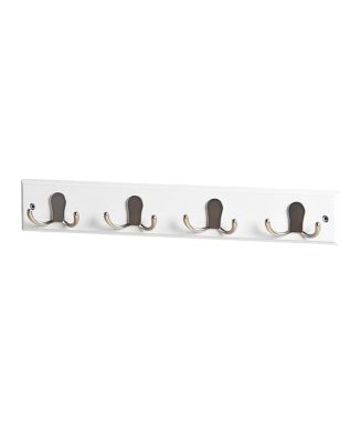 Satin Nickel Twin Robe Hook Rail (18 In.) - 4 Hooks - Macy's