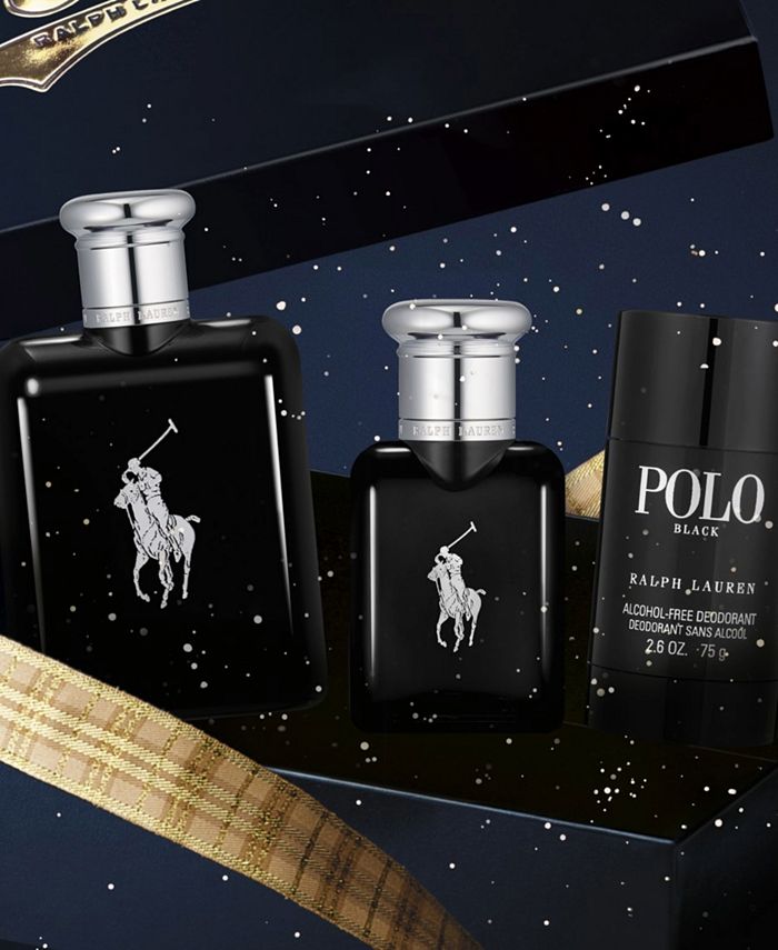 Ralph Lauren Men's 3-Pc. Polo Black Eau de Toilette Gift Set - Macy's