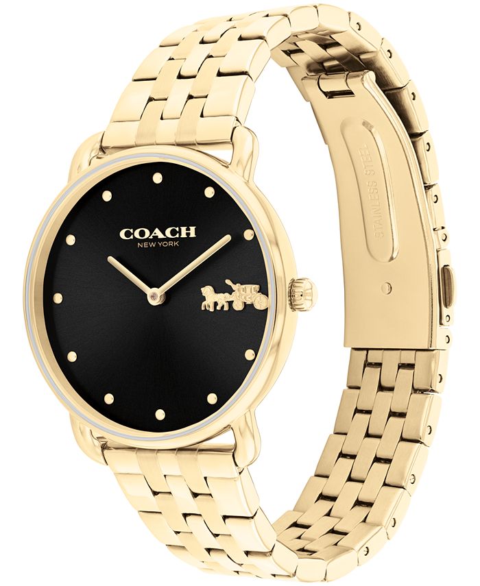 COACH Women's Elliot Gold-Tone Stainless Steel Bracelet Watch 36mm - Macy's